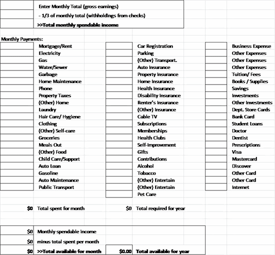 Monthly Expense Calculator Template Microsoft Excel Template MS 