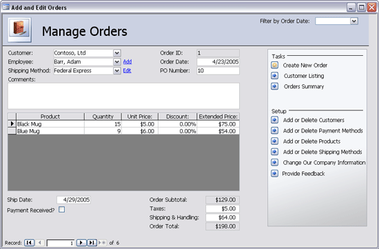 Order Management Database Template | MS Access Templates Order Management Database Template | MS Access Templates
