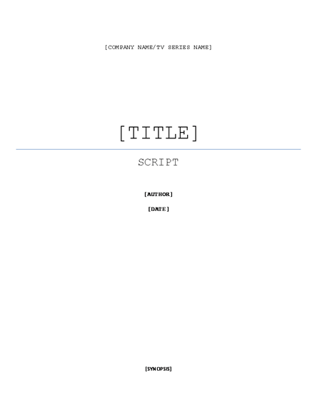 Script Writing Template Word Templates
